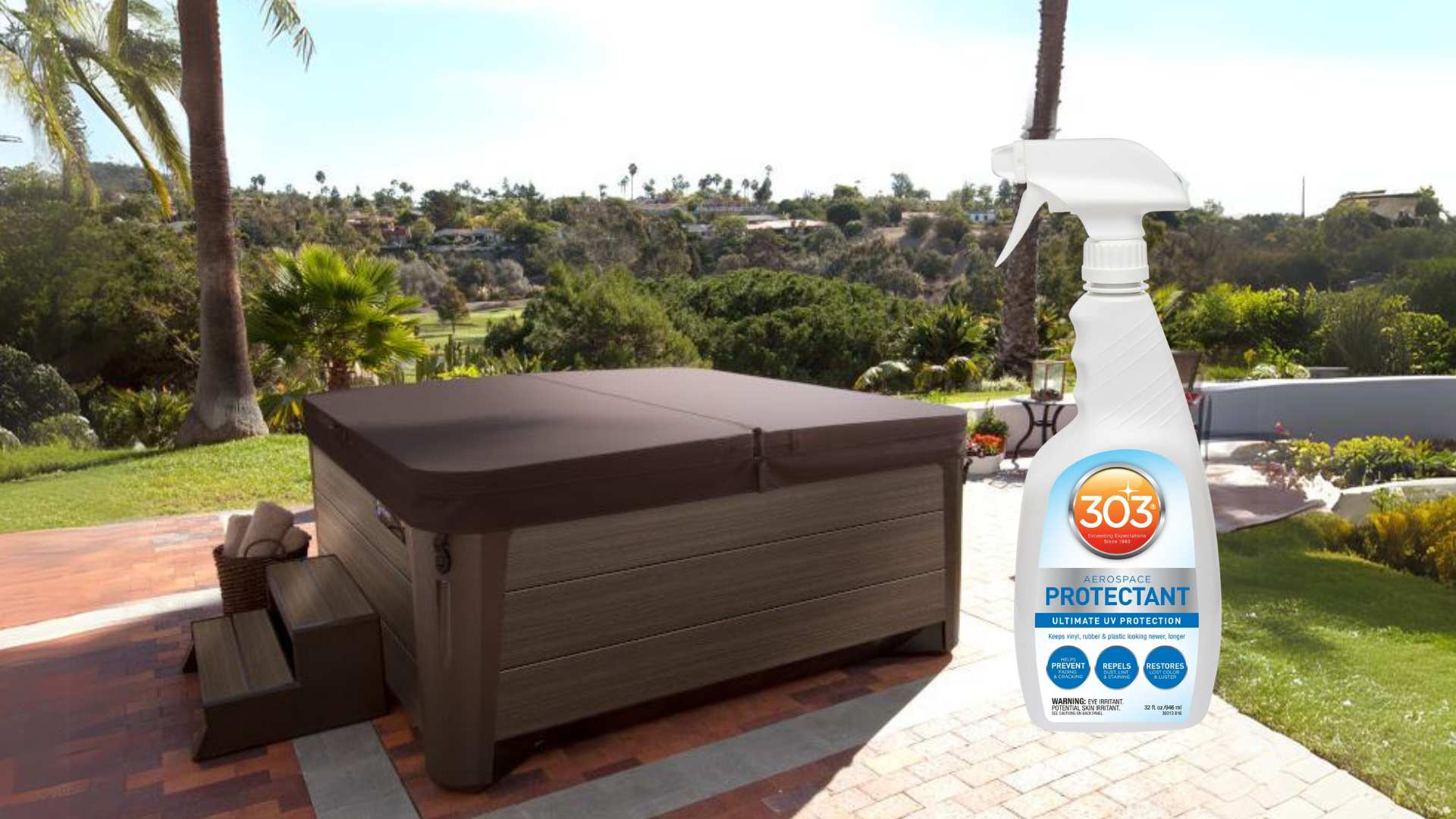 Protect Your Vinyl Spa Cover with 303 Protectant - The Spa Shop